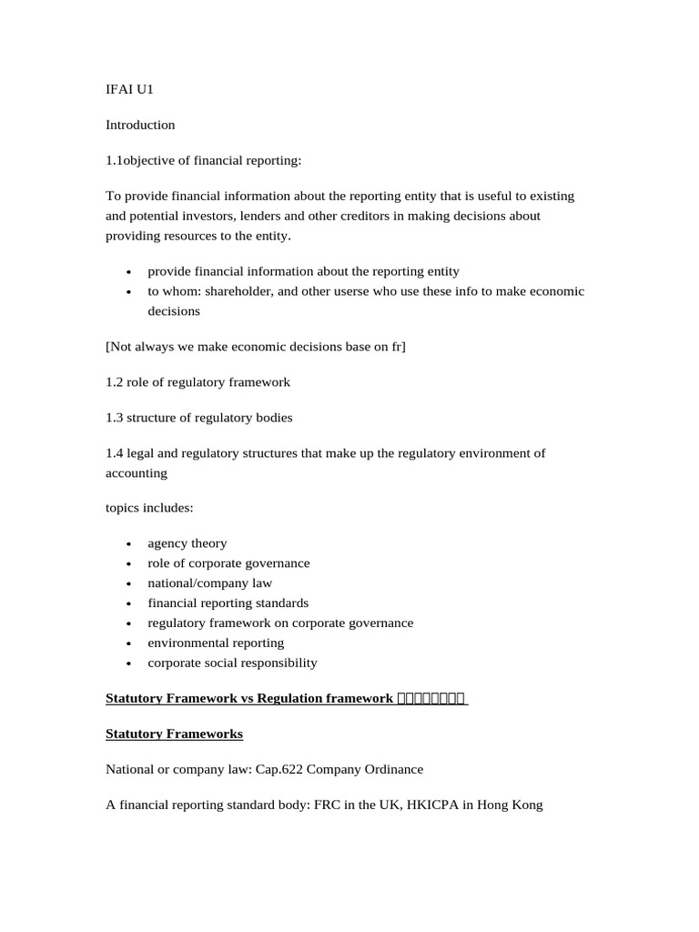 HKCGI Notes - Interpreting Financial and Accounting Information U1 - U2 ...