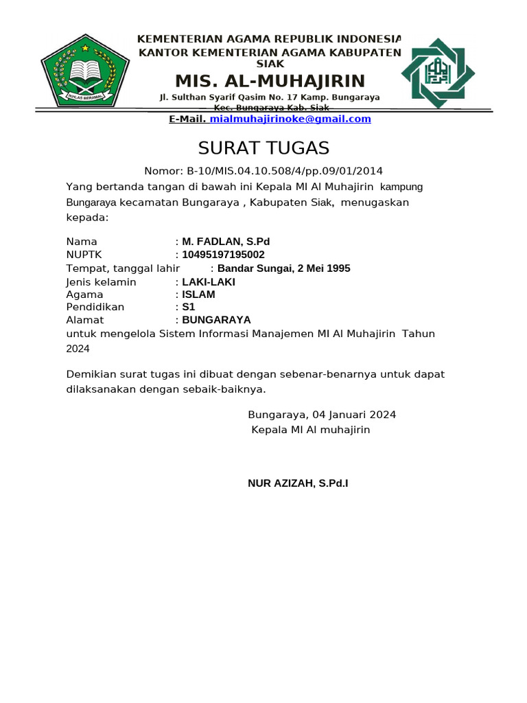 SURAT TUGAS SIM | PDF
