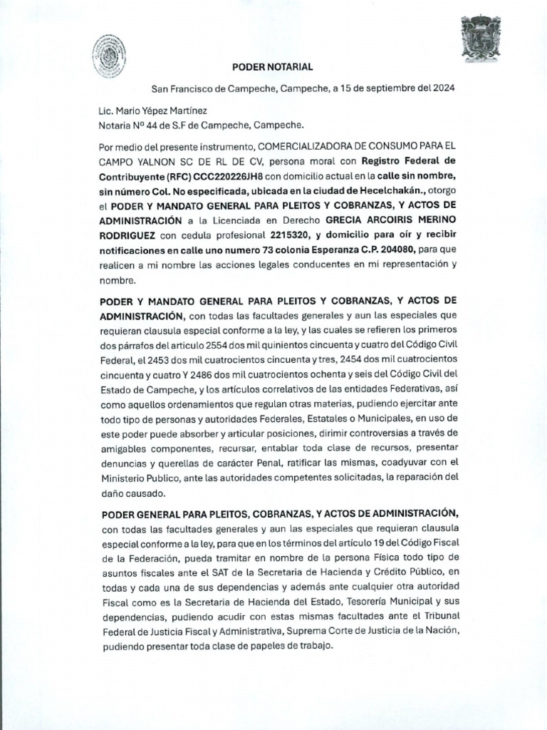 PODER NOTARIAL y negacion de devolucion de impuestos | PDF