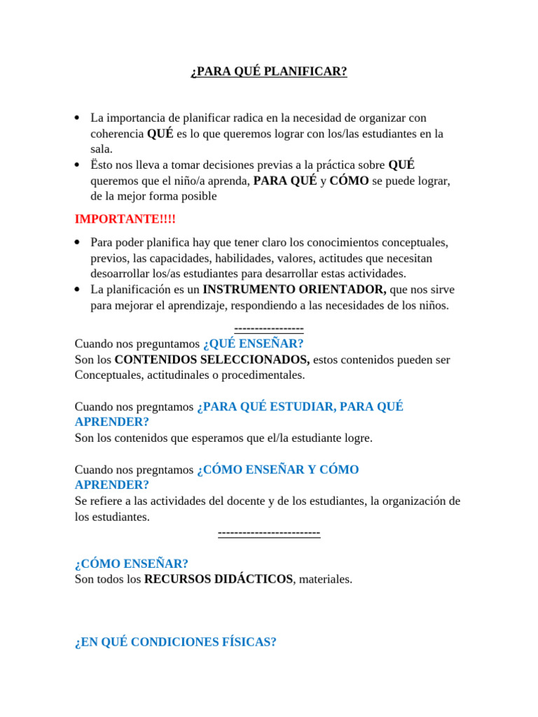 Importância da Planificação Educacional | PDF | Autoajuda