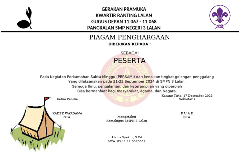 Piagam PERSAMI | PDF