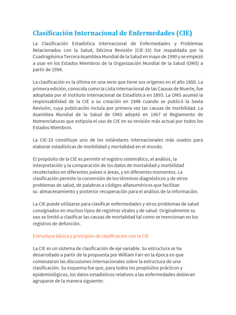 Clasificación Internacional de Enfermedades | PDF