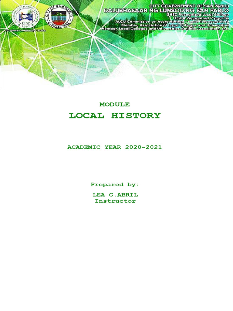 LocHist Midterm Module | PDF