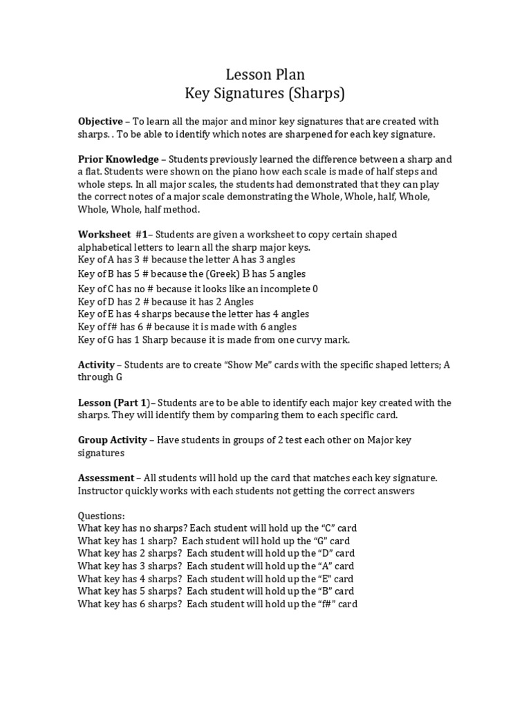 Sharps Worksheet | PDF