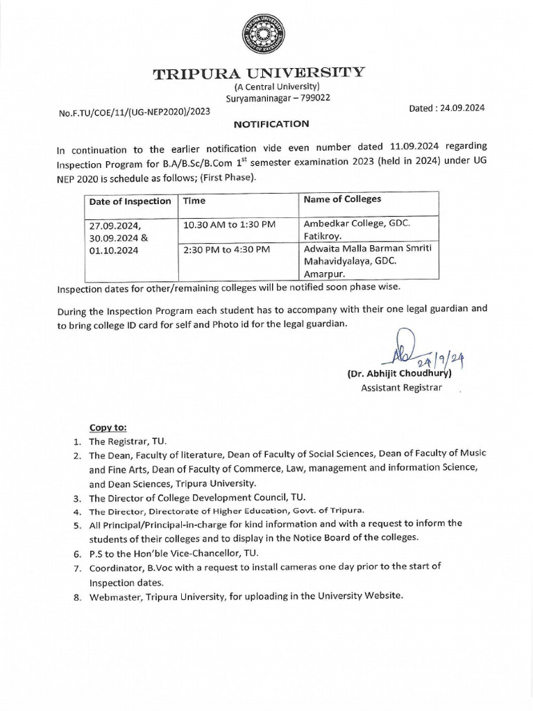 Inspection Notification | PDF
