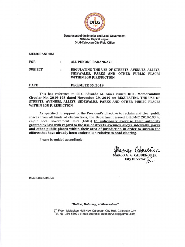 Road Clearing Memo | PDF