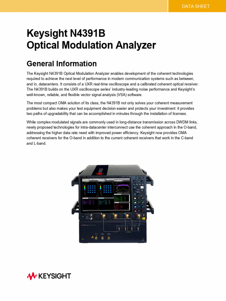 N4391B Optical Modulation Analyzer | PDF