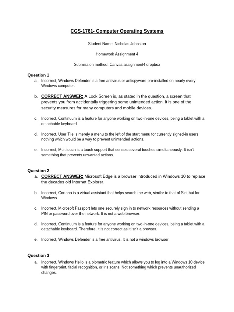 COS Assignment 4 | PDF