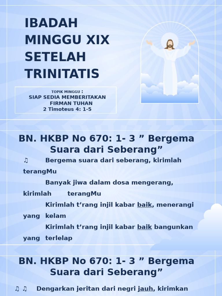 Tata Ibadah Minggu Xix Setelah Trinitatis Del | PDF
