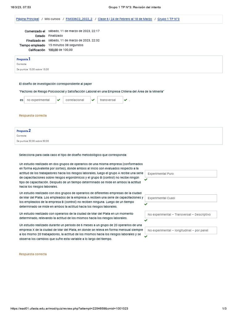 Grupo 1 TP N°3 - Revisión Del Intento | PDF