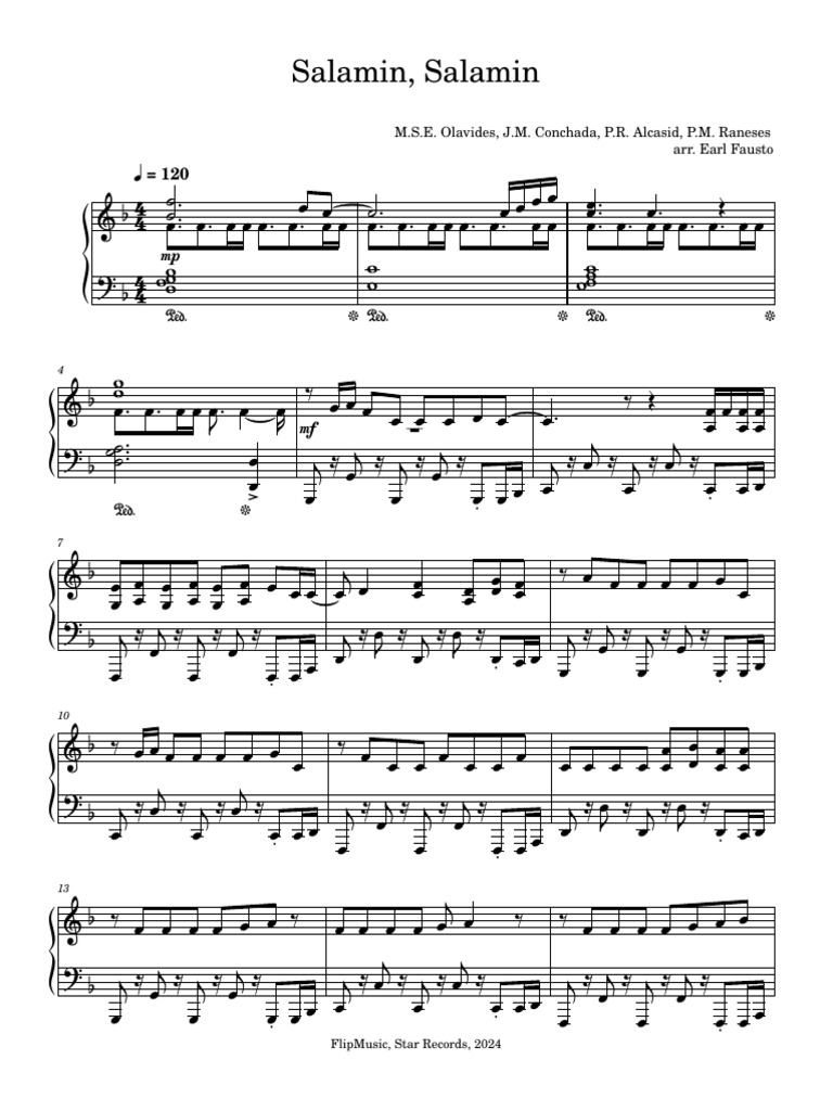 Salamin Sheet Music Arrangement | PDF