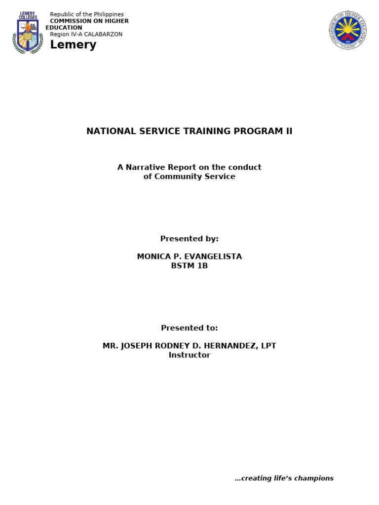 Format Narrative Rport Pdf