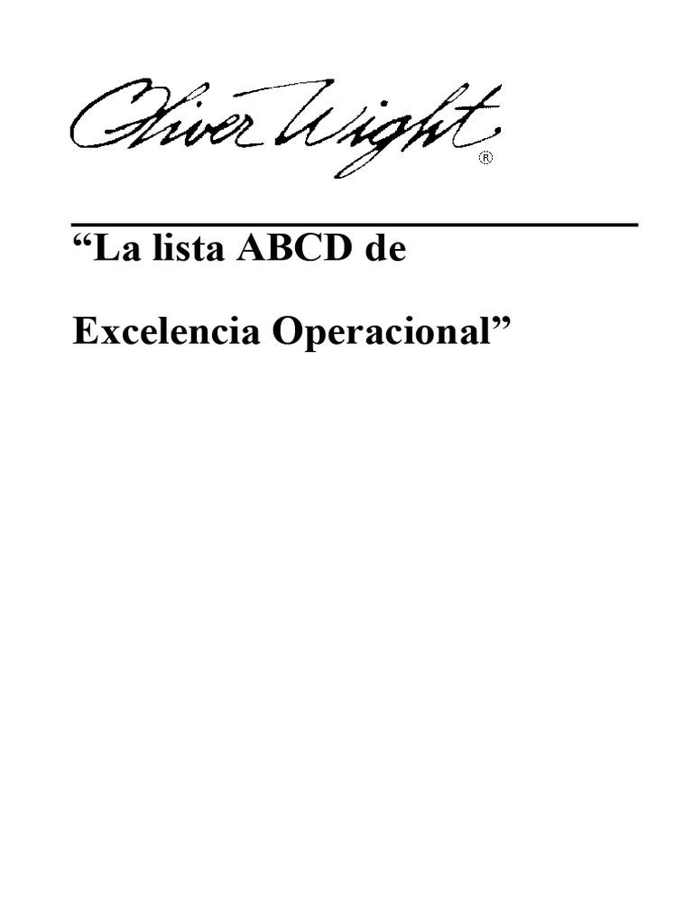ABCD 5 Oliver Wight DIVECO Transformacion Operacional 2020 | PDF
