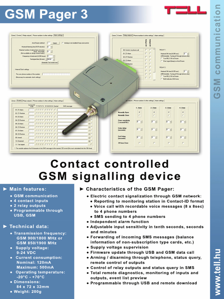 GSM Pager 3 EN Leaflet | PDF