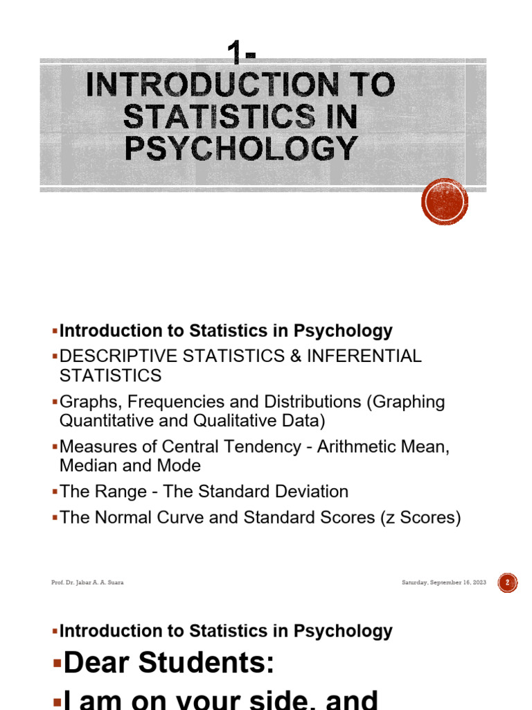 1-Introduction To Statistics in Psychology-Updated | PDF | Statistics ...