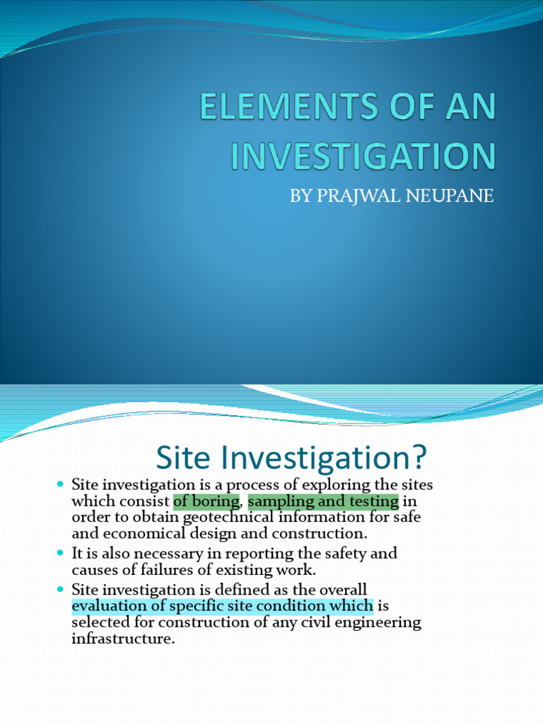 Site Investigation Process Explained | PDF | Borehole | Social Science
