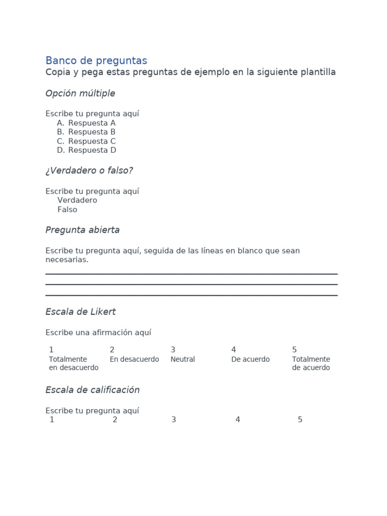 Banco de preguntas | PDF