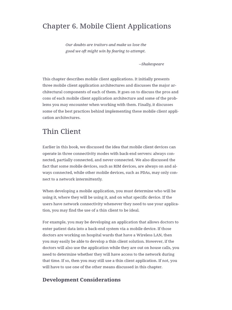 Mobile Client Applications | PDF