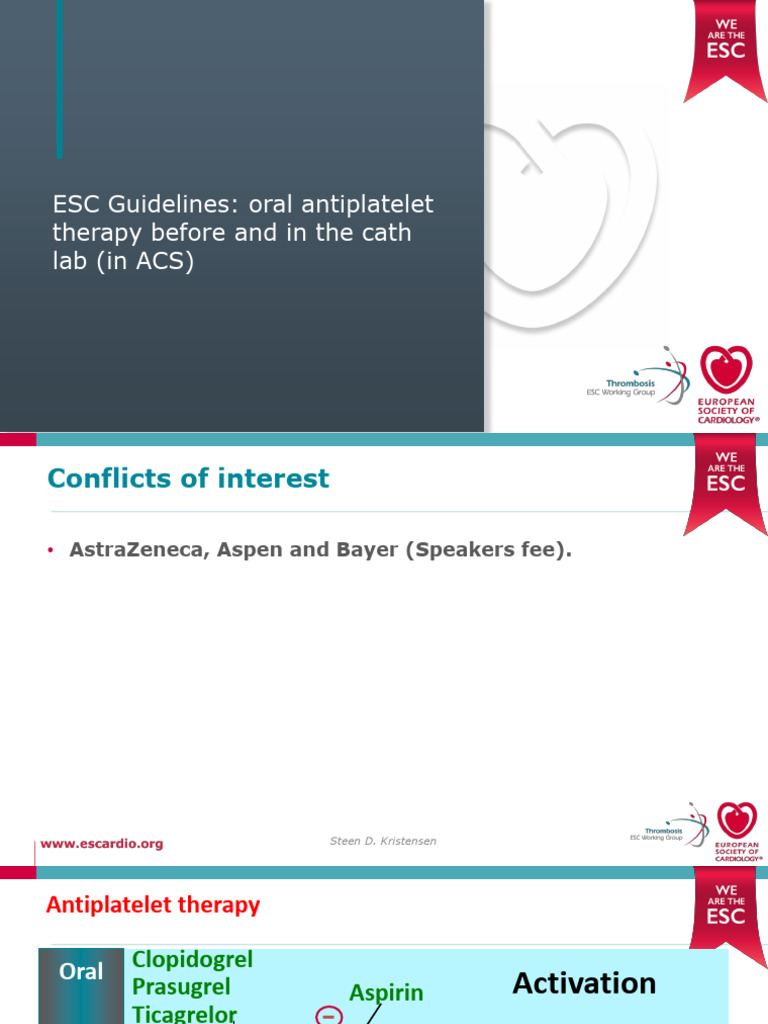 ESC Oral Antiplatelet Guidelines | PDF | Aspirin | Myocardial Infarction