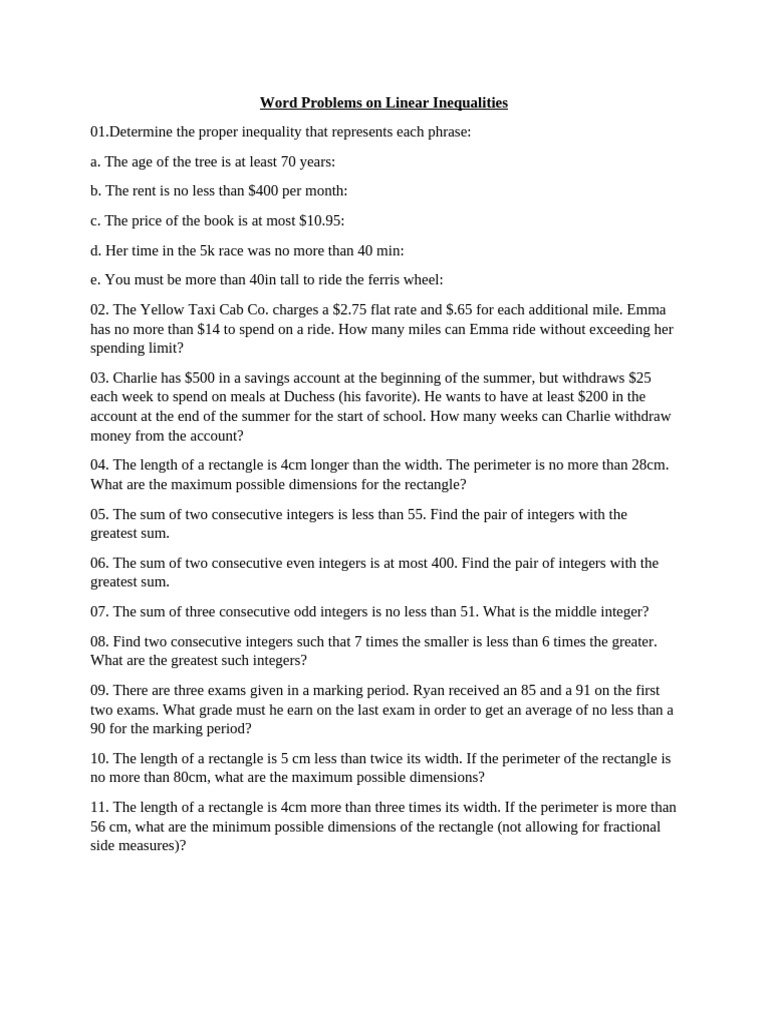 Linear Inequality | PDF