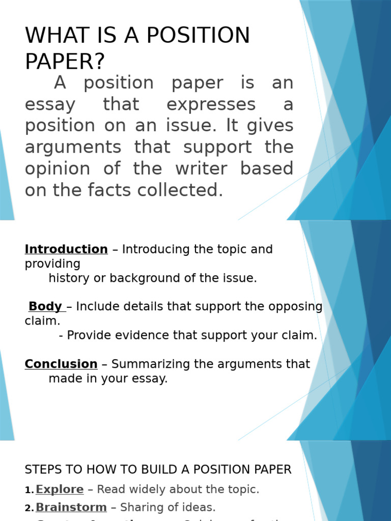 What Is A Position Paper 1 | PDF