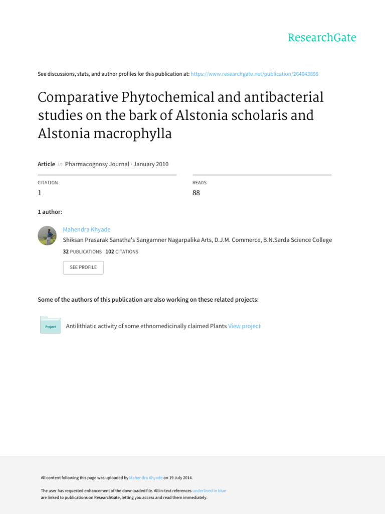 Comparative Phytochemical and Anti Bacte | PDF