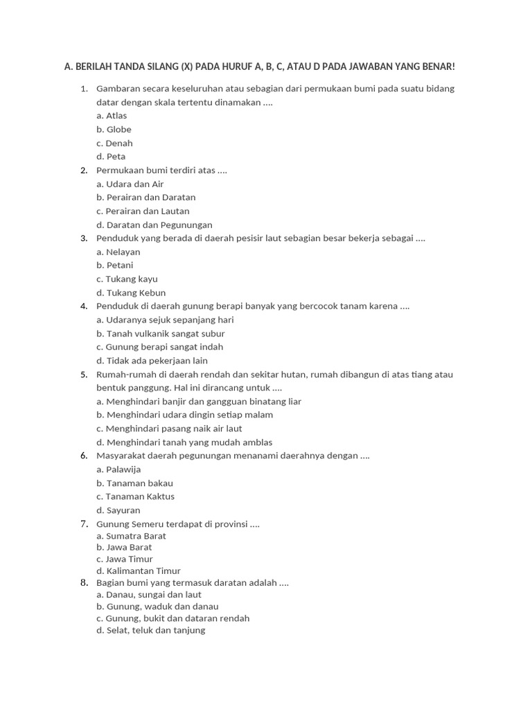 Soal Ips Kls 4 | PDF