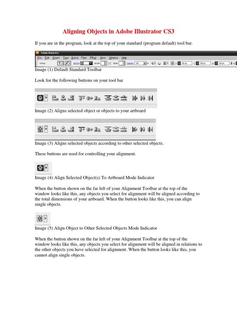 Aligning Objects in Illustrator CS3 | PDF | Software | Computing