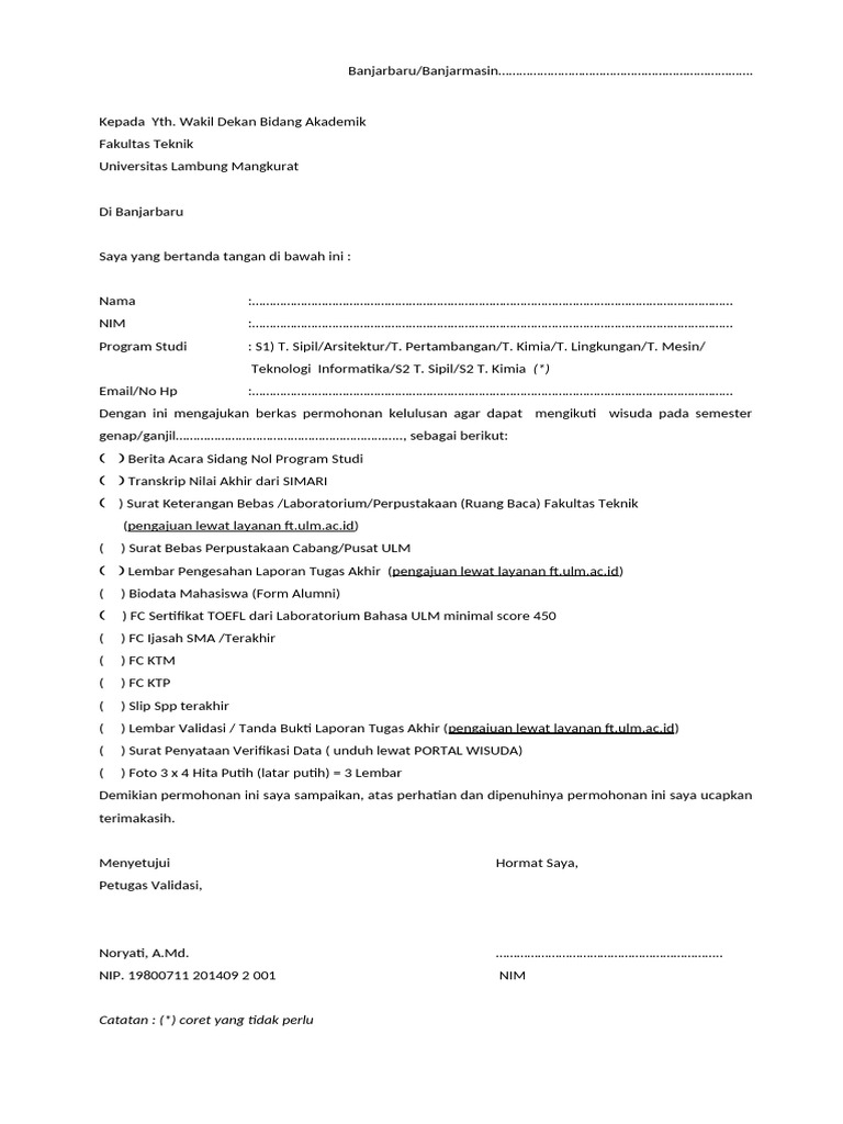 Form Kelulusan Mhs | PDF