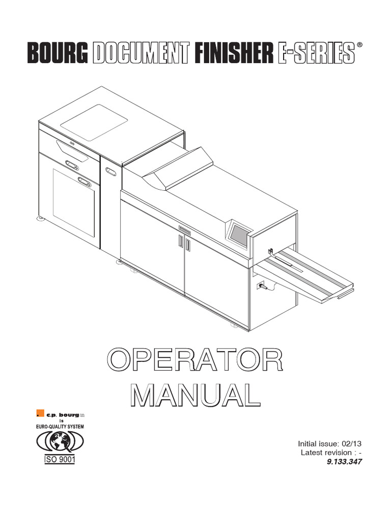 C.P.Bourg Document Finisher E Series Operator's Manual | PDF