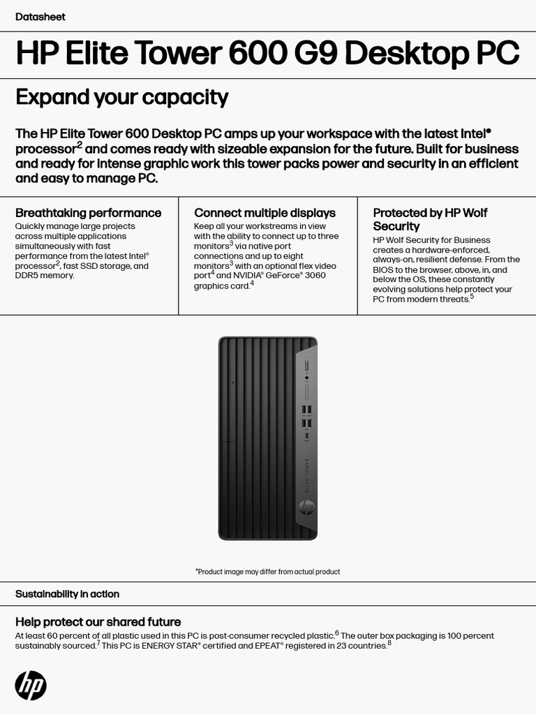 HP Elite Tower 600 G9 Desktop PC: Expand Your Capacity | PDF