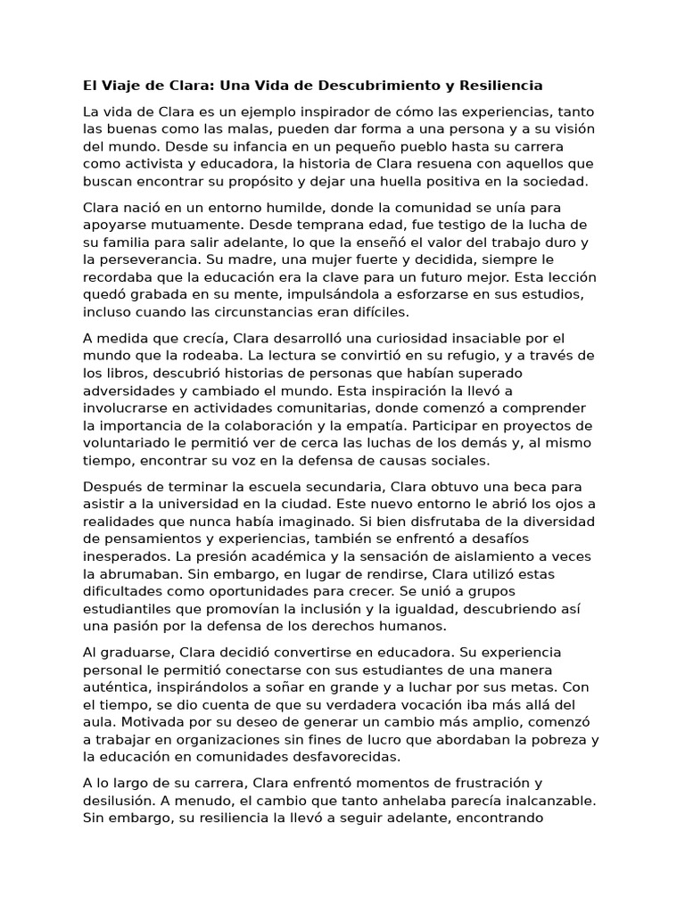 El Viaje de Clara | PDF