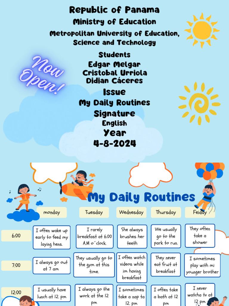 Actividad de My Daily Routines PDF | PDF