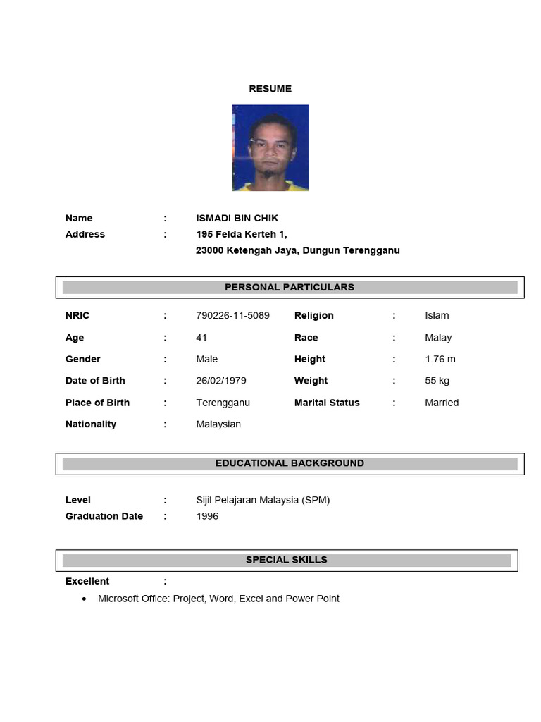 RESUME - Ismadi Work Leader | PDF