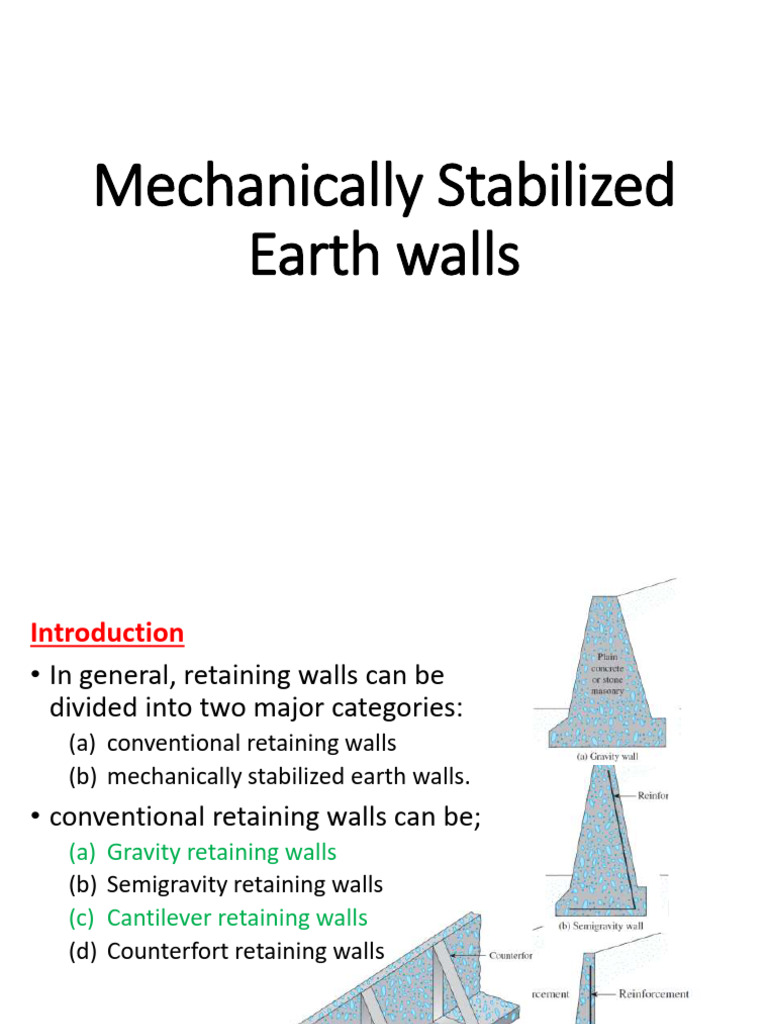 Chapter 7 - Mechanically Stabilised Earth Retaining Walls | PDF