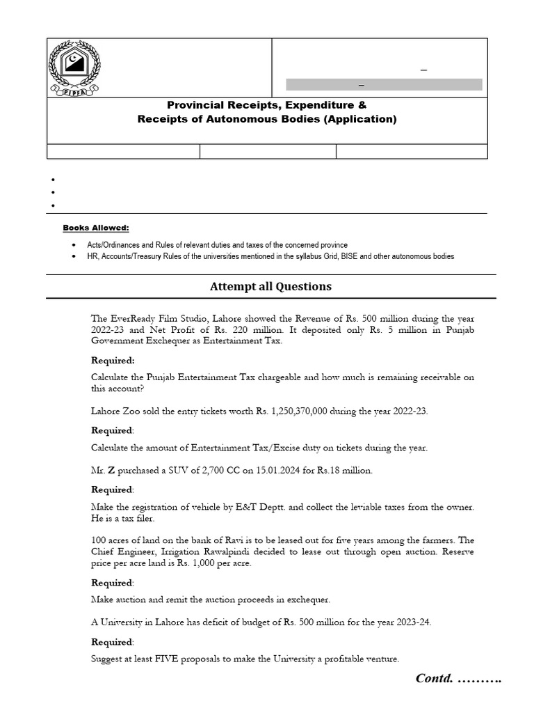 Provincial Receitp Punjab | PDF