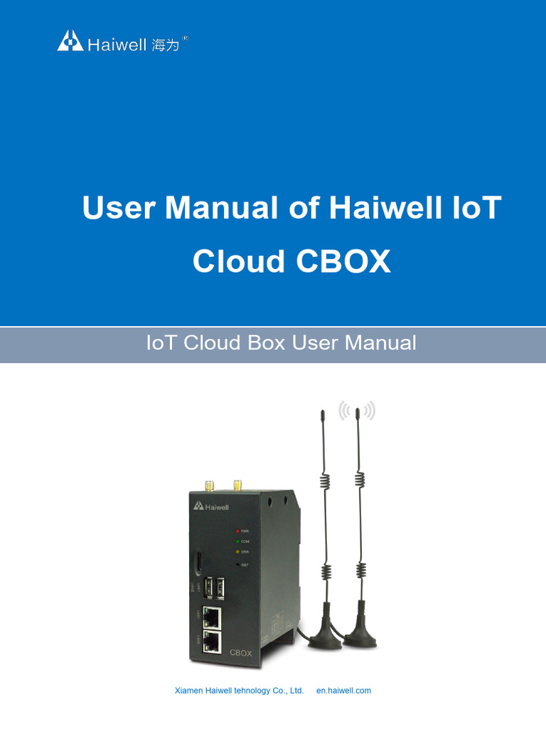 User's Manual of Haiwell IoT Cloud CBOX | PDF | Internet Of Things | Cloud Computing