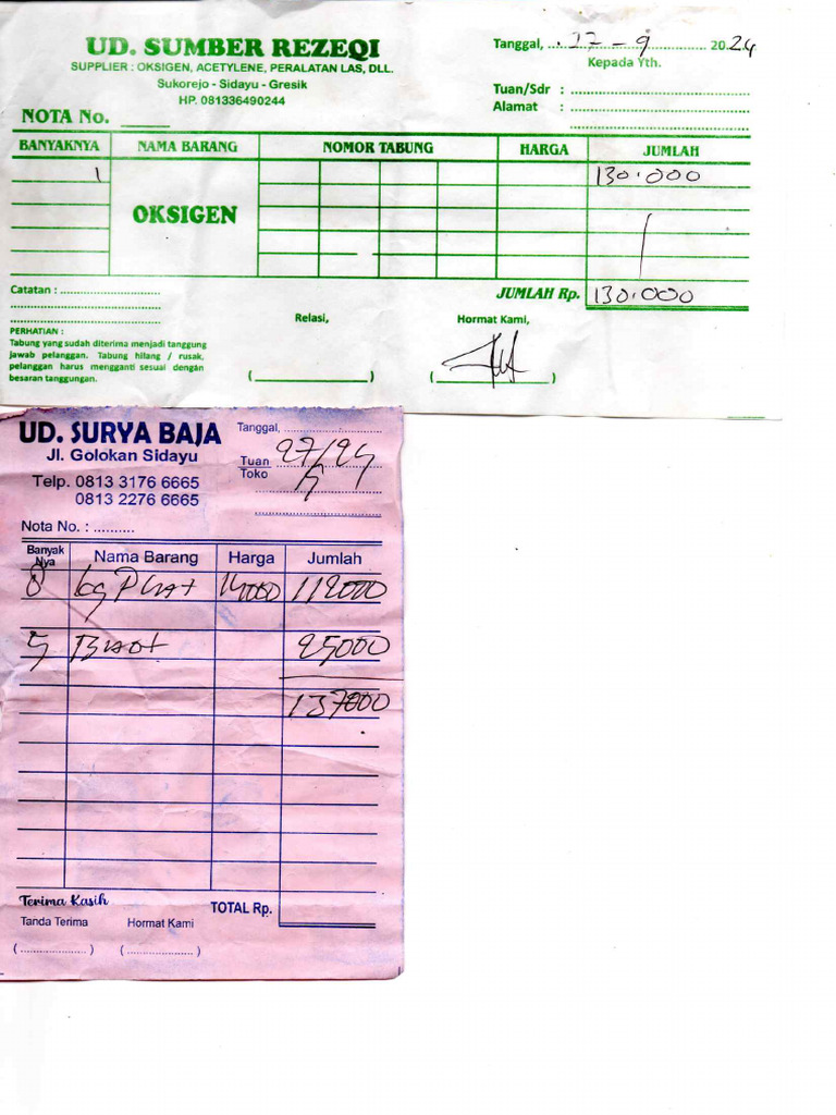 Nota Belanja Izzi | PDF
