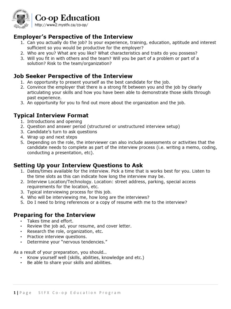 Interview Handout | PDF