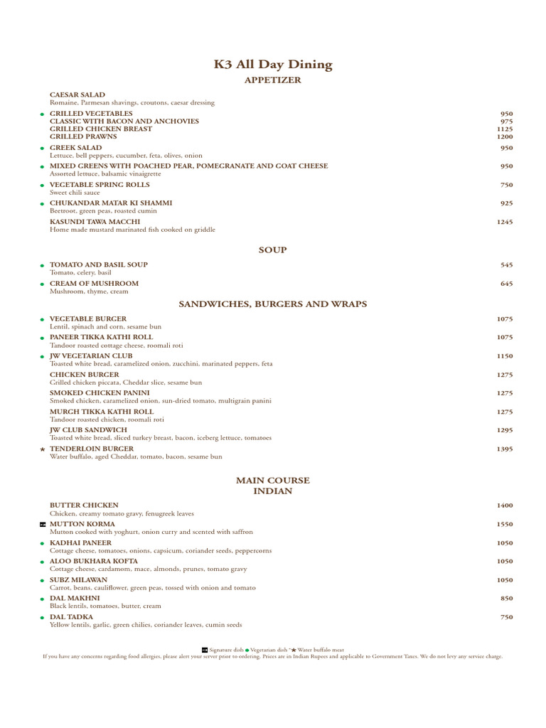 K3 All Day Menu - 2018 | PDF