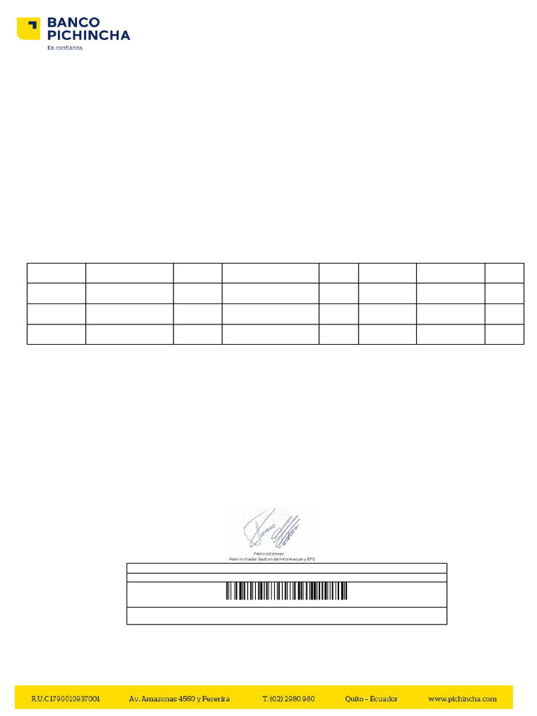 Certificado Bancario Pichincha 2024 | PDF