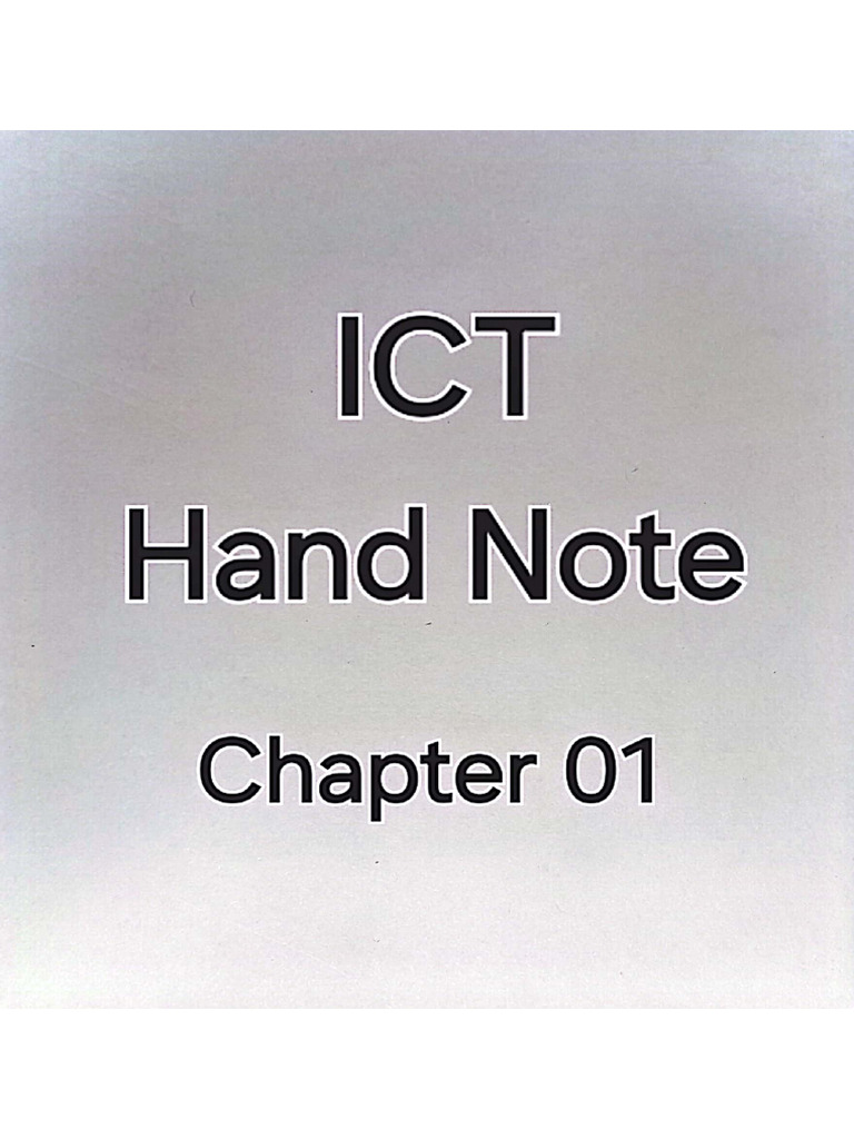 ICT Hand Note Chapter 01 | PDF
