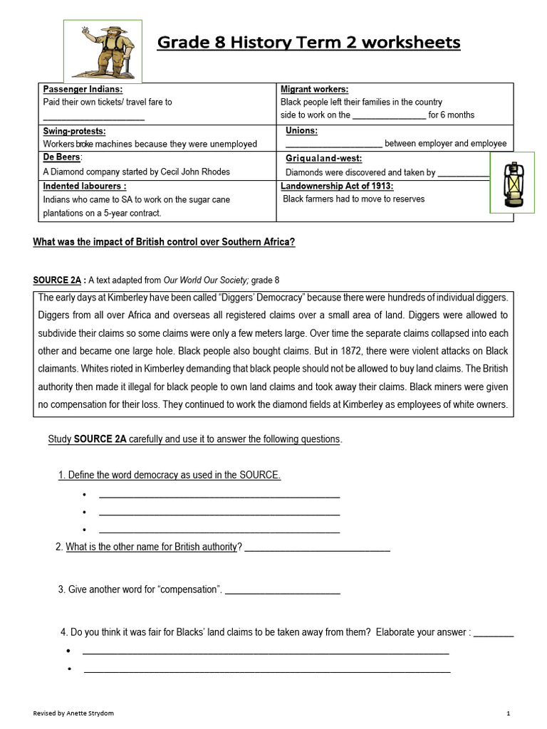 Gr.8H Term 2 Worksheets | PDF