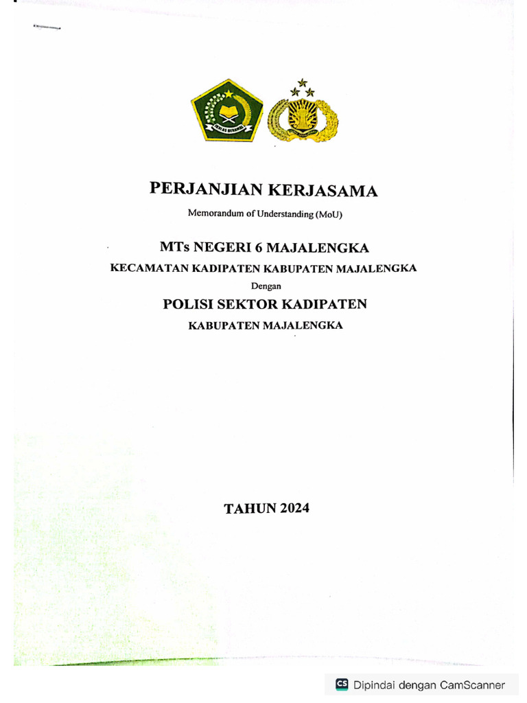 MOU MTs Dengan Kepolisian Kadipaten | PDF