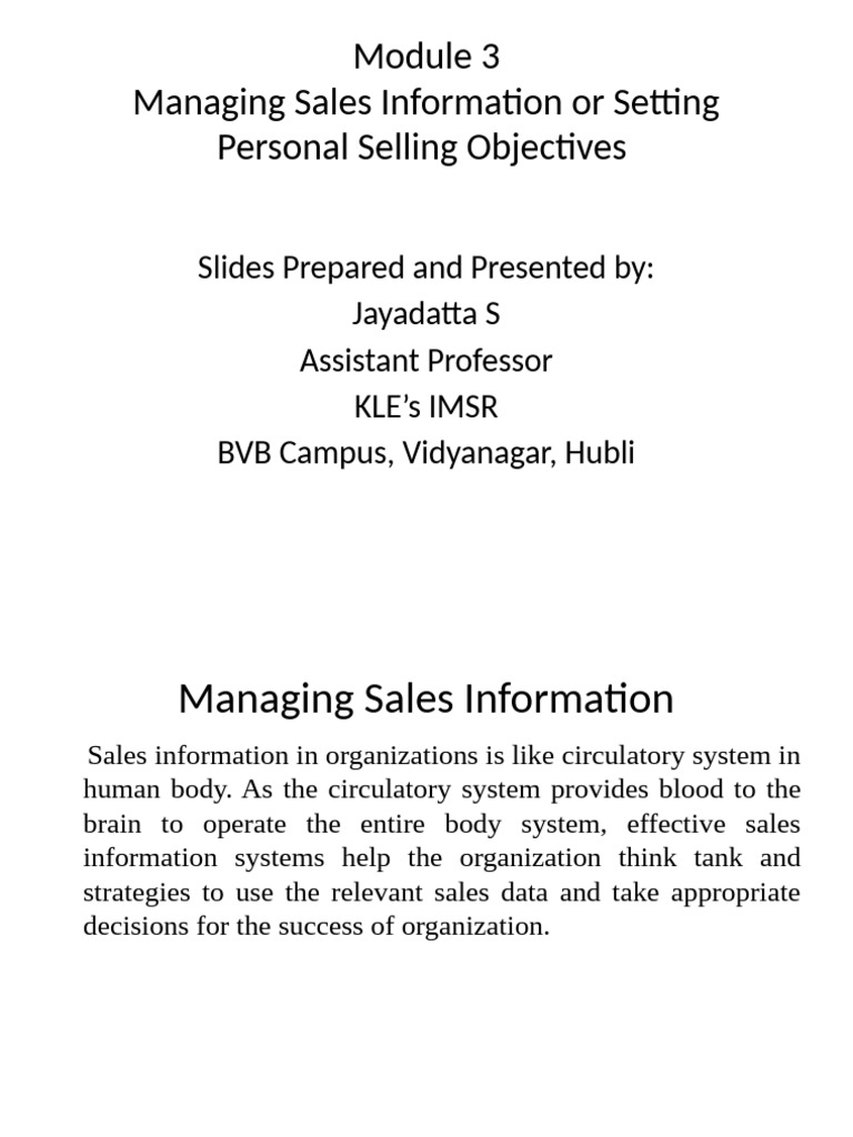 Module 3 Sales Management | PDF