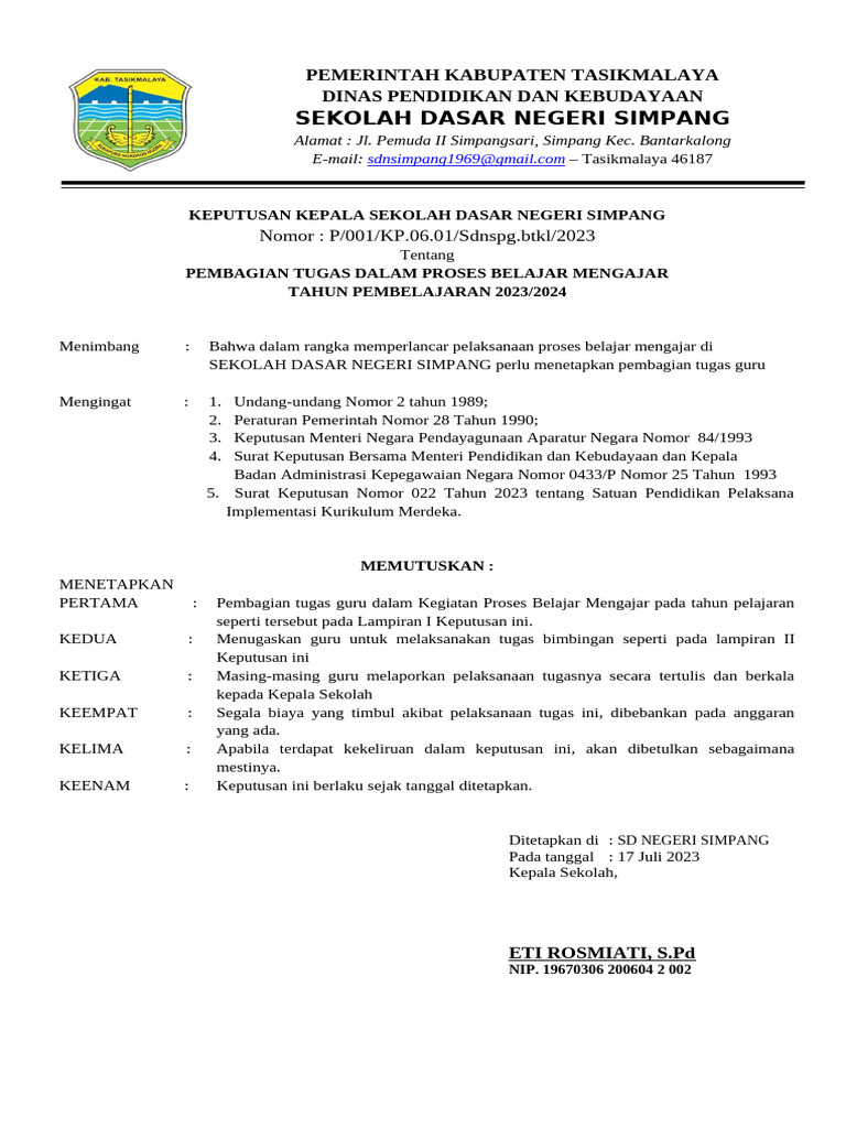 SDN Simpang SKBM 2023-2024 | PDF