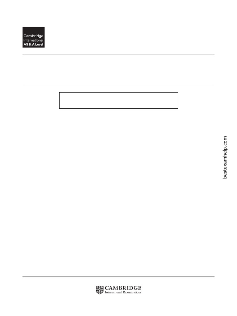 Cambridge International Advanced Subsidiary and Advanced Level | PDF