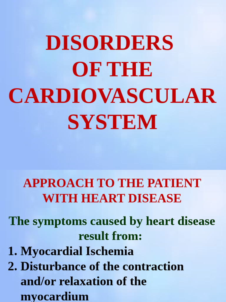 Disorders of the Cardiovascular System | PDF