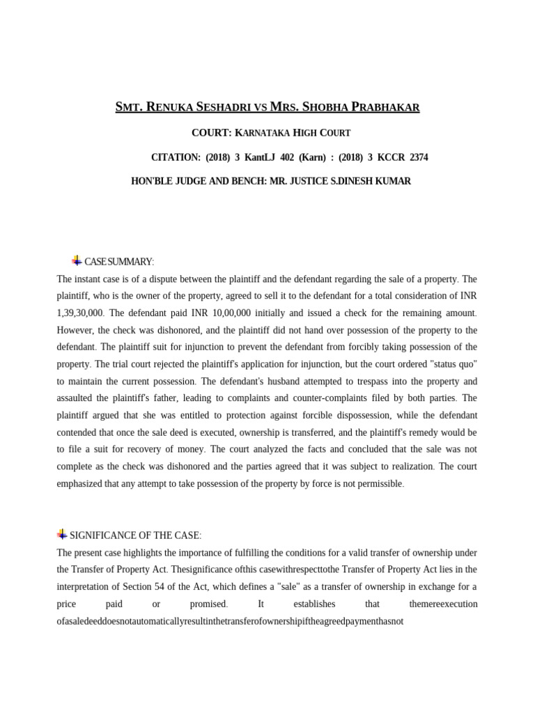 Sample Case | PDF | Consideration | Law