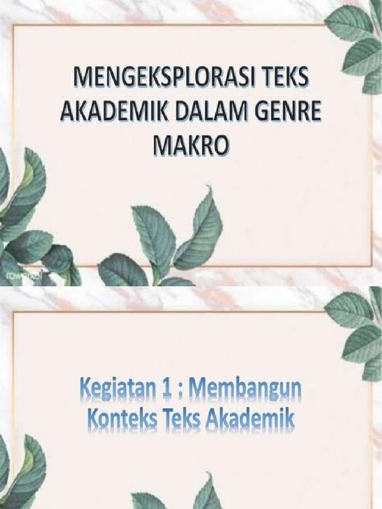 Mengekplorasi Teks Akademik Dalam Genre Makro | PDF